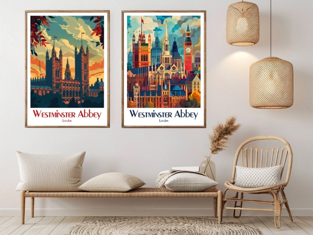 Westminster Abbey London Poster Travel Print Canvas London Great ...