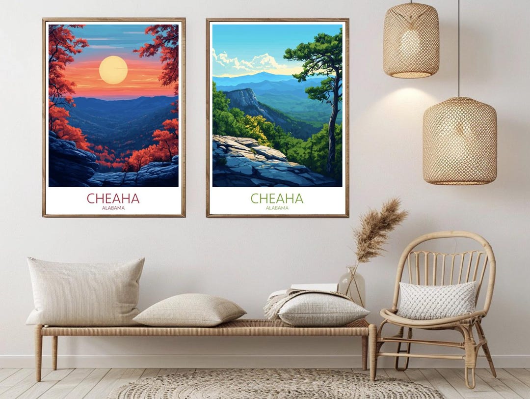 Cheaha State Park Alabama Poster Digital Print Appalachian Mountains ...