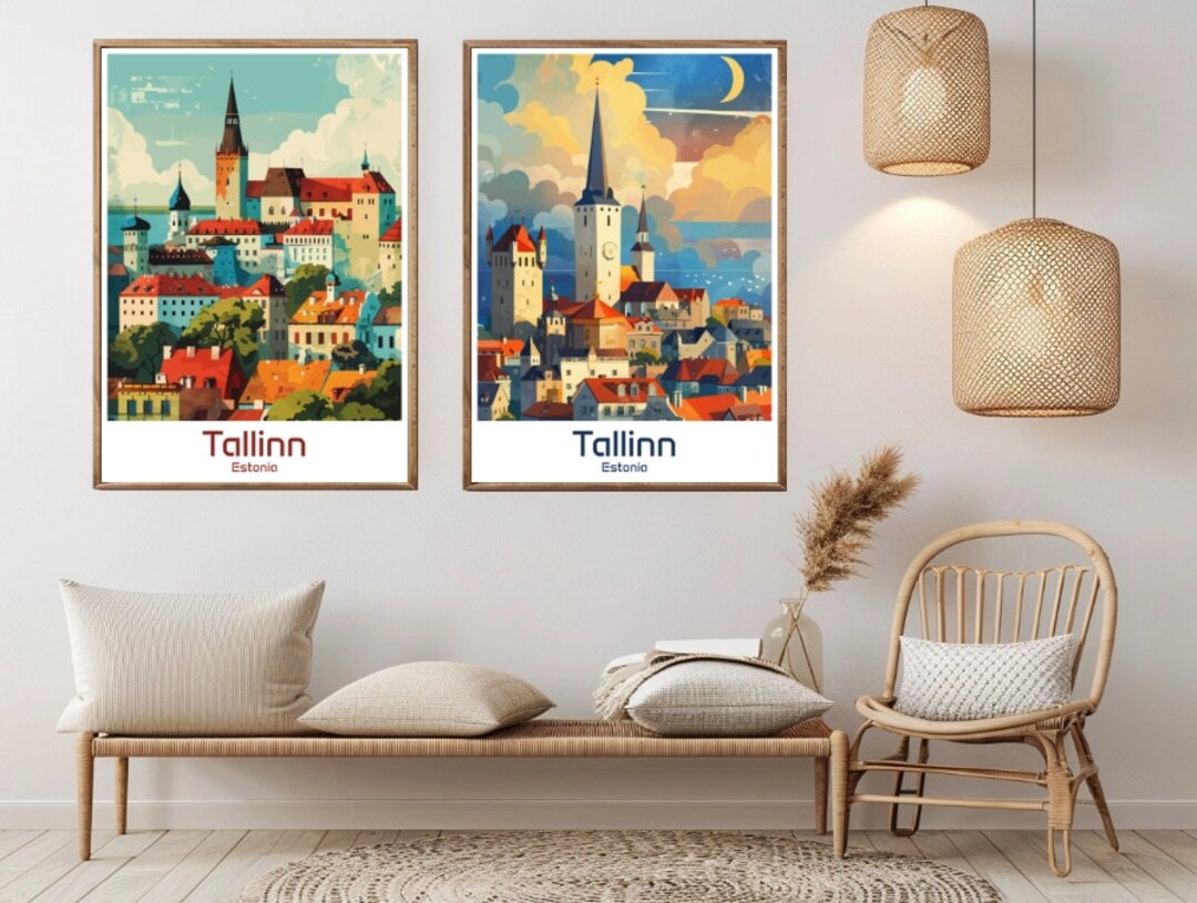 Tallinn Estonia Poster Travel Paper Print Estonia Tallinn Canvas ...