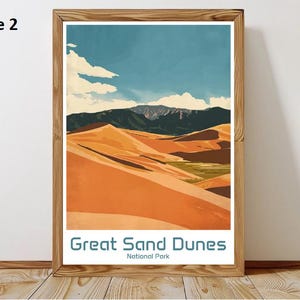 Great Sand Dunes National Park Poster Travel Paper Print San Luis ...