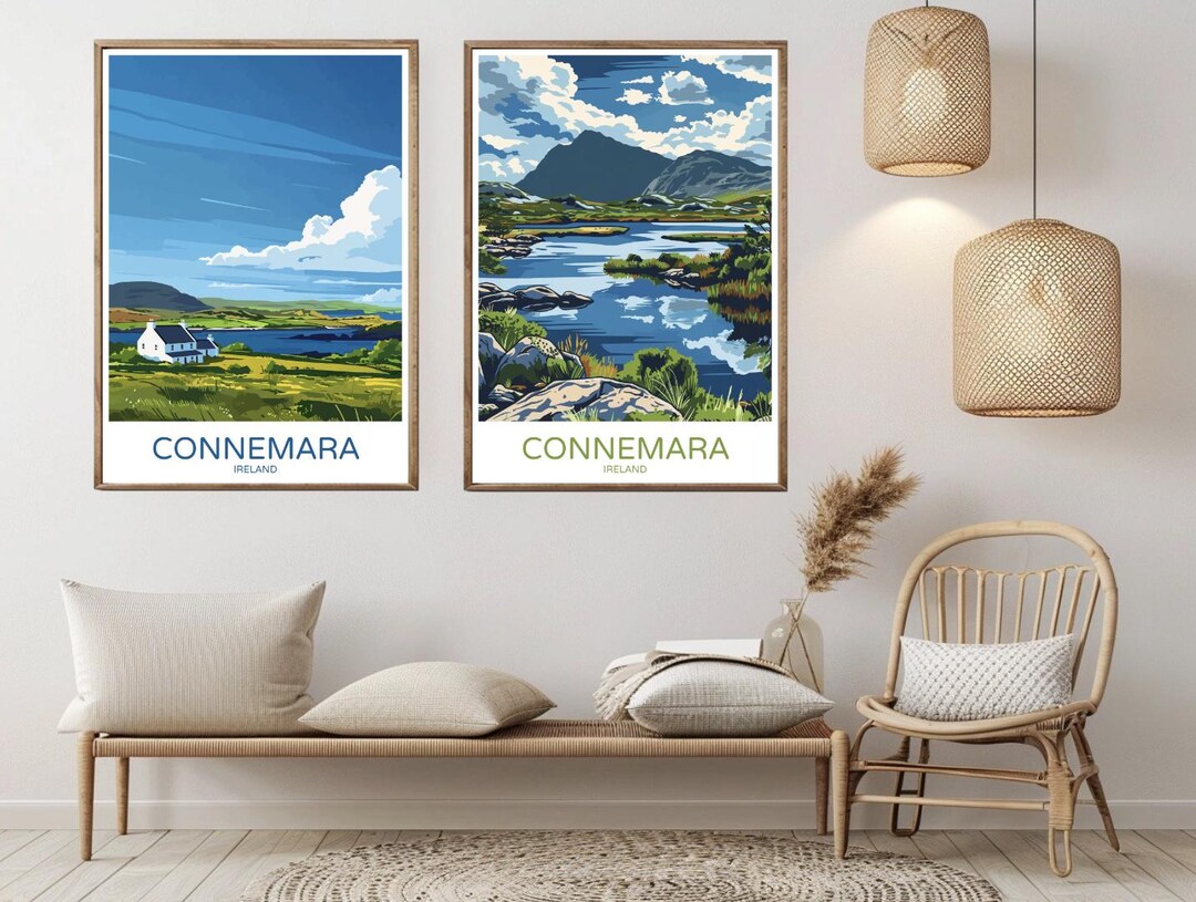 Connemara National Park Ireland Poster Travel Paper Print Connemara ...