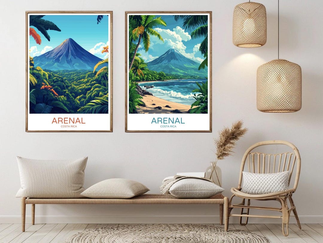 Arenal Volcano Costa Rica Poster Travel Paper Print Arenal Alajuela ...