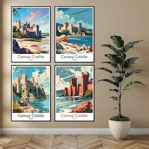 Conwy Castle Wales Poster Travel Paper Print Wales Conwy Castle Canvas ...