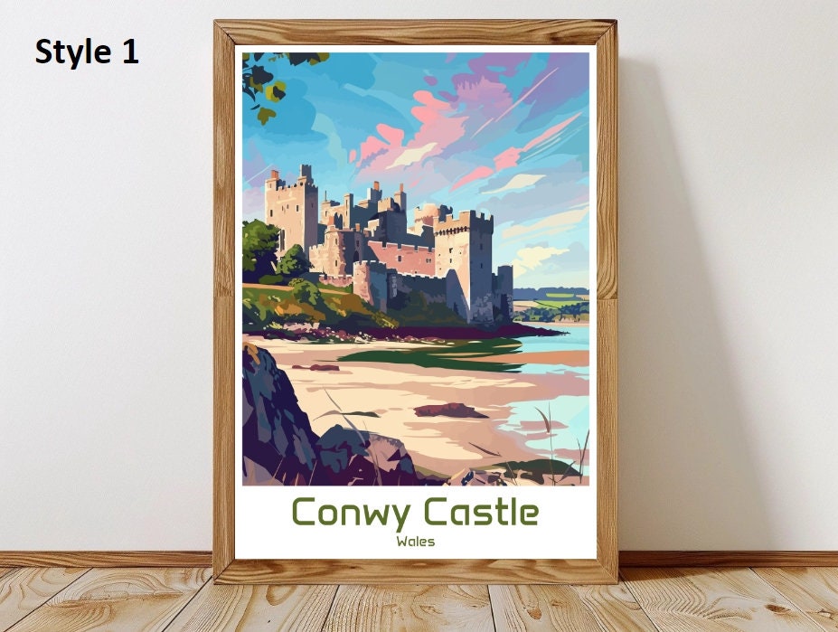 Conwy Castle Wales Poster Travel Paper Print Wales Conwy Castle Canvas ...