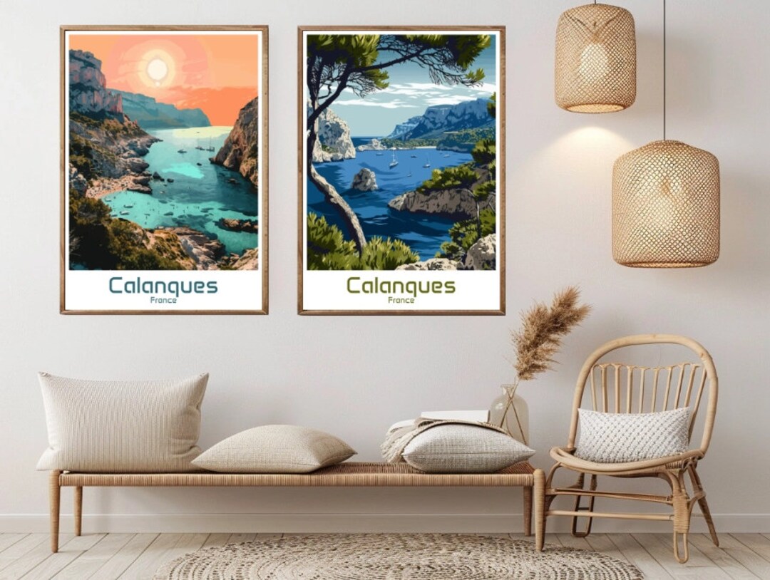 Calanques France Poster Travel Paper Print France Calanques Canvas ...