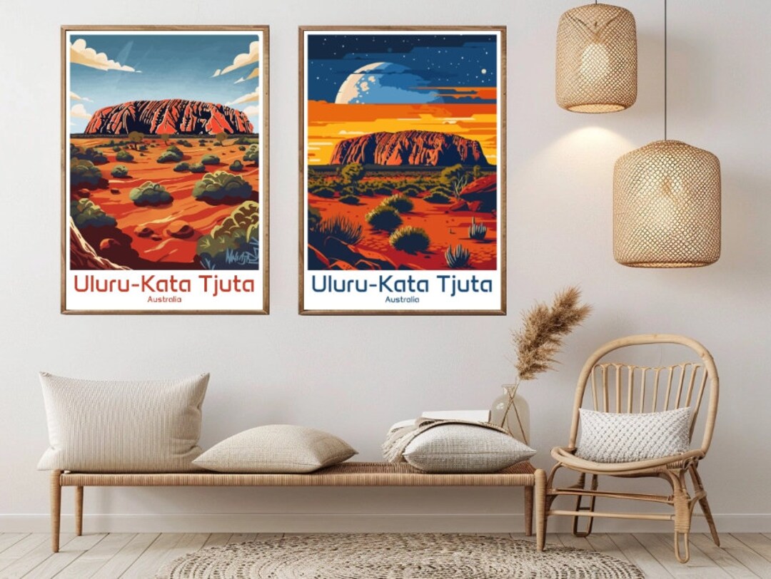 Uluru Kata Tjuta National Park Poster Travel Print Australia Canvas ...