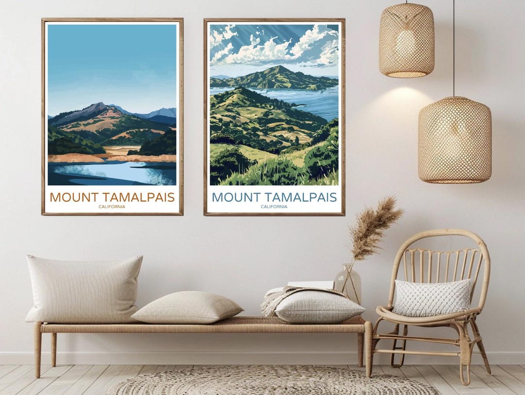 California Mount Tamalpais Poster Travel Paper Print Mount Tamalpais ...