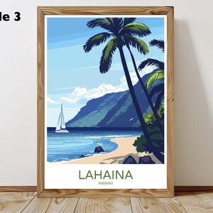Lahaina Hawaii Poster Travel Paper Print Hawaiʻi Island Lahaina Maui ...