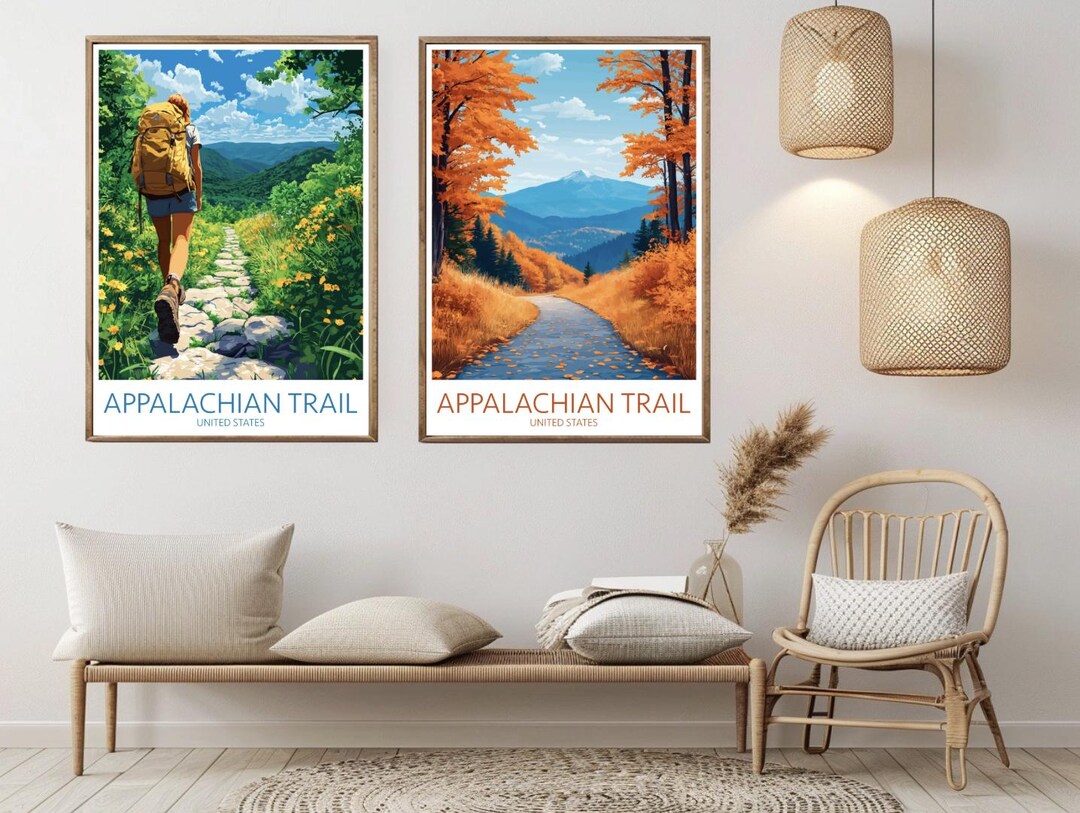 Appalachian Trail Poster Travel Paper Print Appalachian Landscape ...