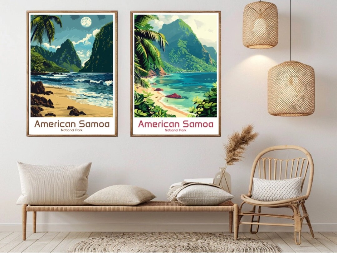 National Park of American Samoa Poster Travel Paper Print American ...