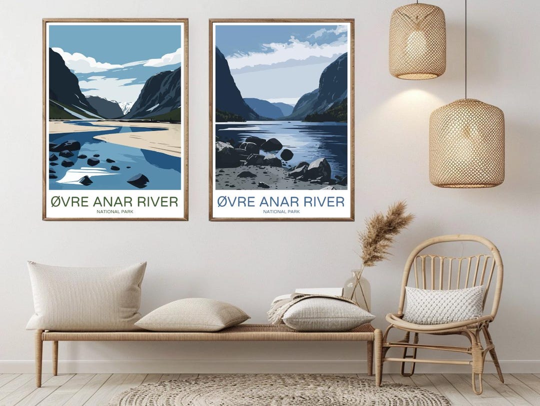 Øvre Anar River National Park Poster: Vintage Norway Travel Art - Etsy