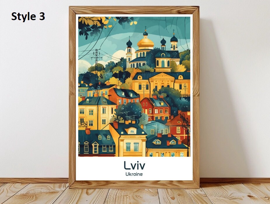 Lviv Ukraine Poster Travel Paper Print Ukraine Lviv Canvas Vintage ...