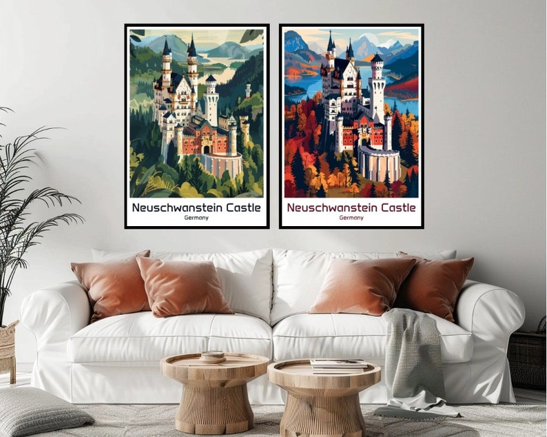 Neuschwanstein Castle Germany Poster Travel Print Canvas Germany ...
