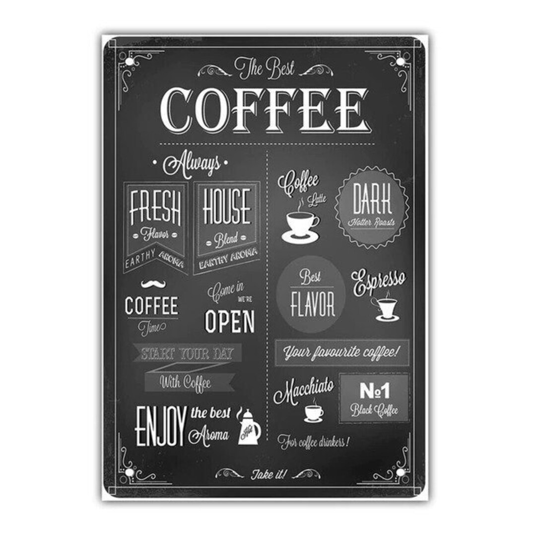 The Best Coffee Drinks Description Canvas Poster Print Cafe Restaurant ...