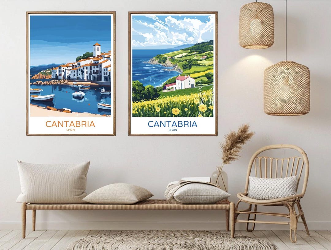 Cantabria Spain Poster Travel Paper Print Cantabria Santander Basque ...