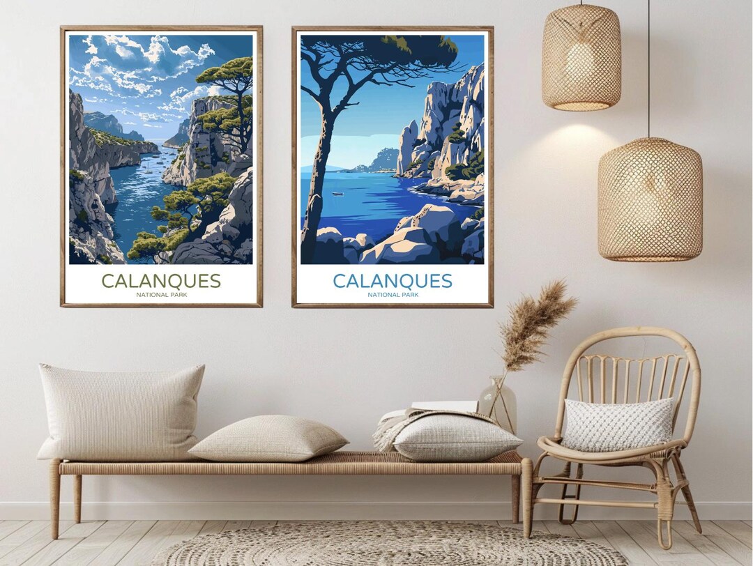 Parc National Des Calanques France Poster Travel Paper Print Calanques ...