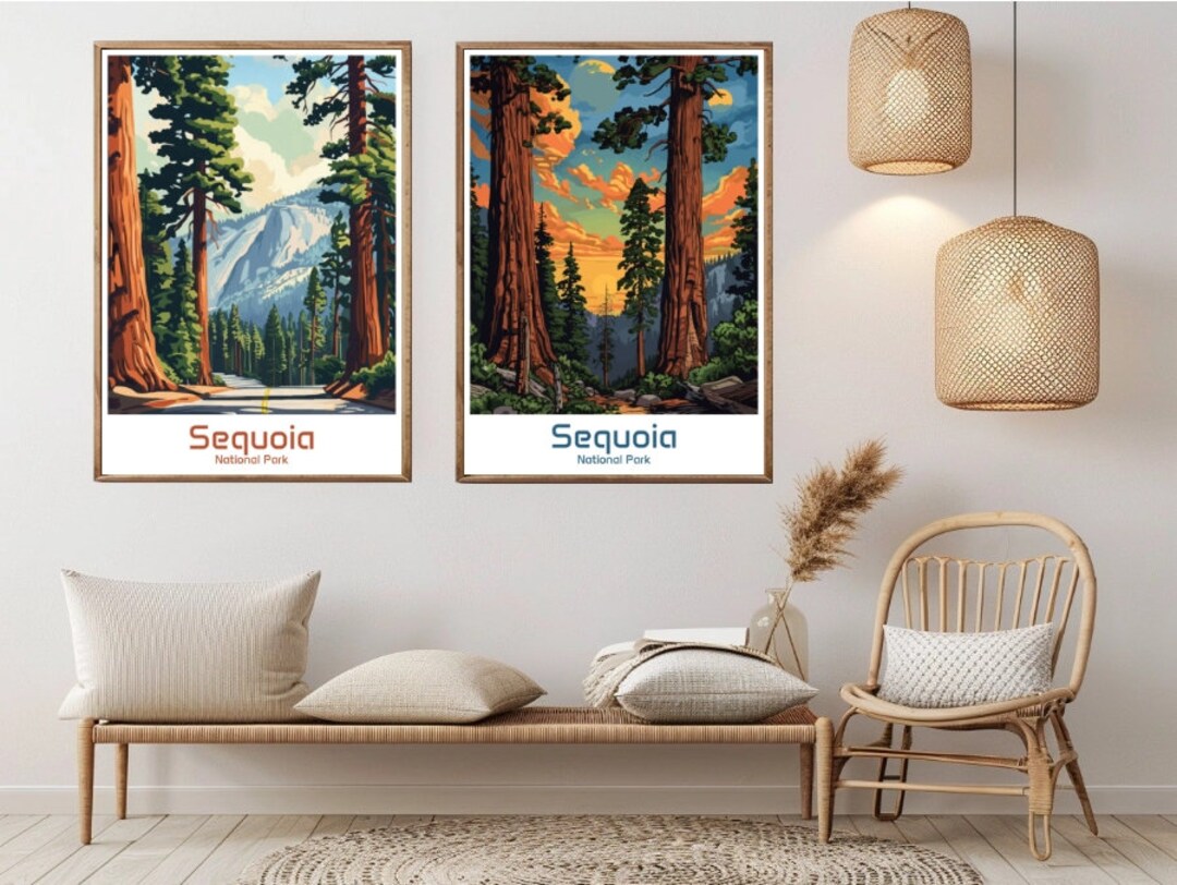 Sequoia National Park California Poster Travel Paper Print Sequoia Park ...