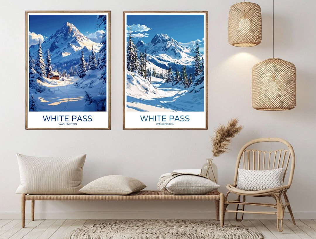 White Pass Washington Poster Travel Paper White Pass Ski Resort United ...