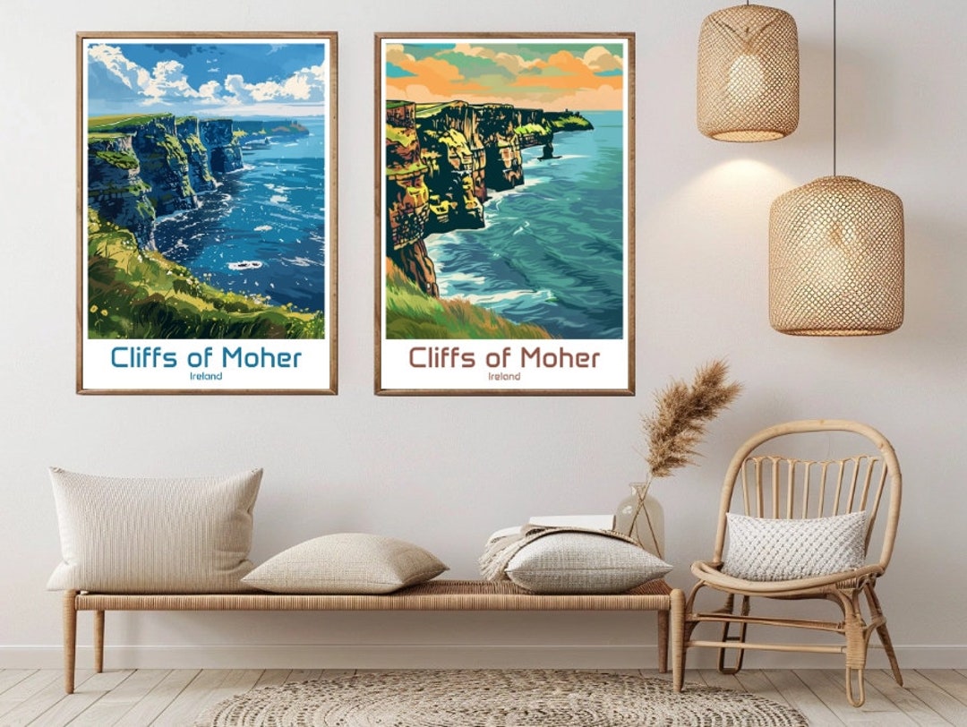 Cliffs of Moher Ireland Poster Travel Paper Print Ireland Cliffs of ...