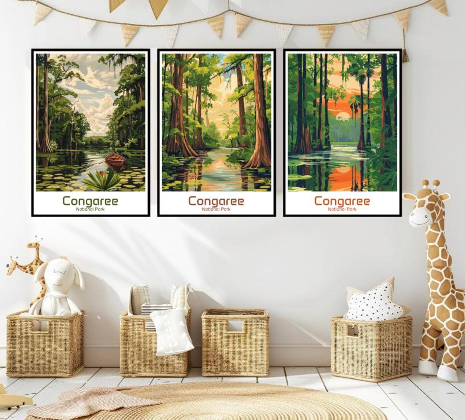 Congaree National Park Poster Travel Paper Print Congaree Park South ...