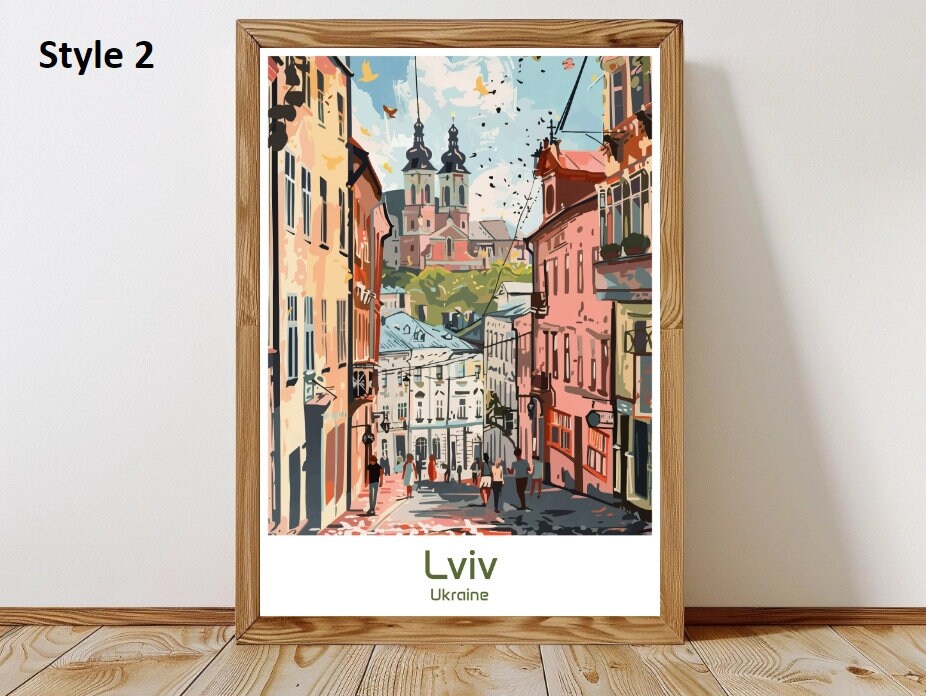 Lviv Ukraine Poster Travel Paper Print Ukraine Lviv Canvas Vintage ...
