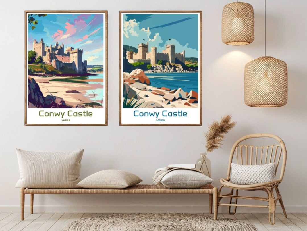 Conwy Castle Wales Poster Travel Paper Print Wales Conwy Castle Canvas ...
