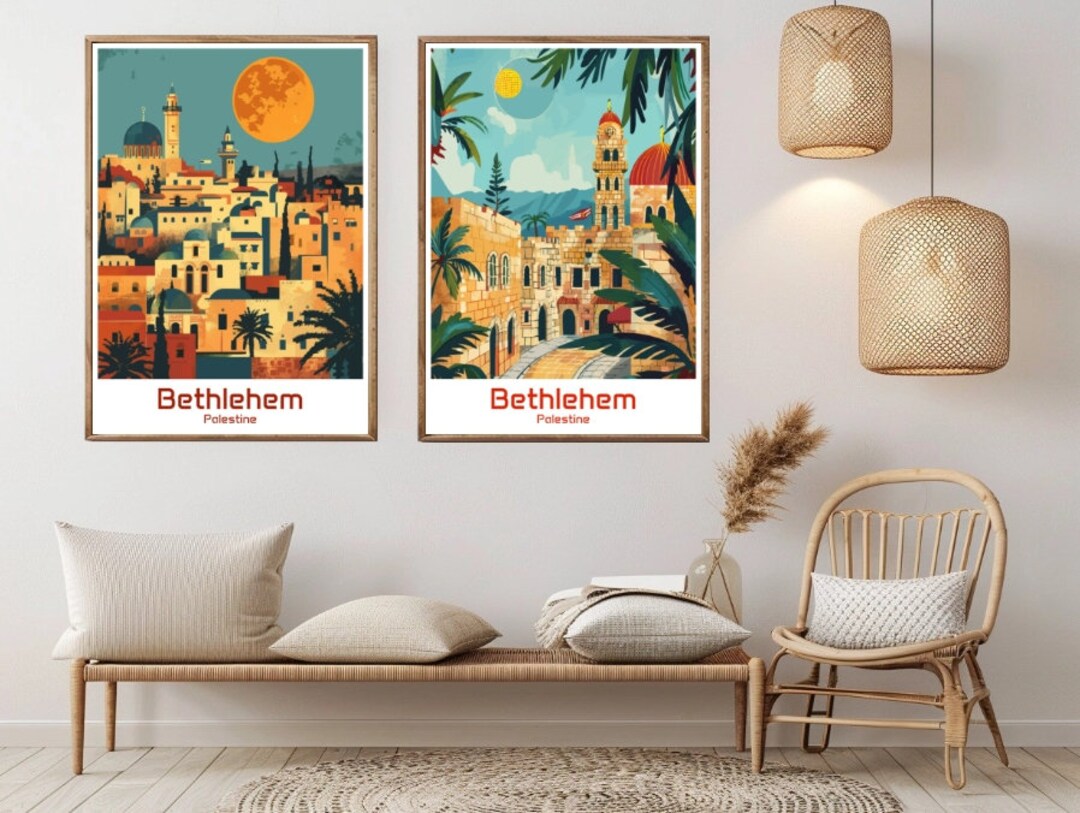 Bethlehem Palestine Vintage Travel Poster: Retro Wall Art - Etsy