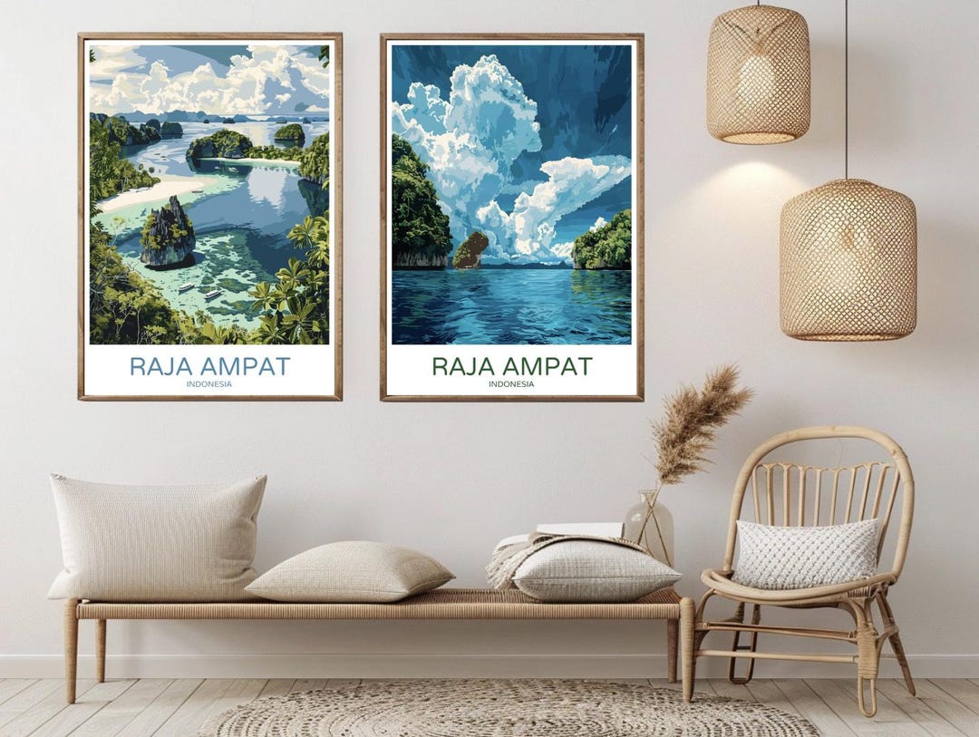 Raja Ampat Indonesia Poster Travel Paper Print Raja Ampat Four Kings ...