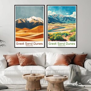 Great Sand Dunes National Park Poster Travel Paper Print San Luis ...