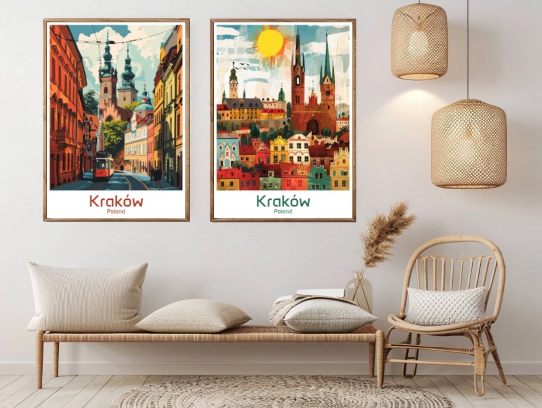 Krakow Poland Poster Travel Paper Print Cracow Poland Wawel Castle ...