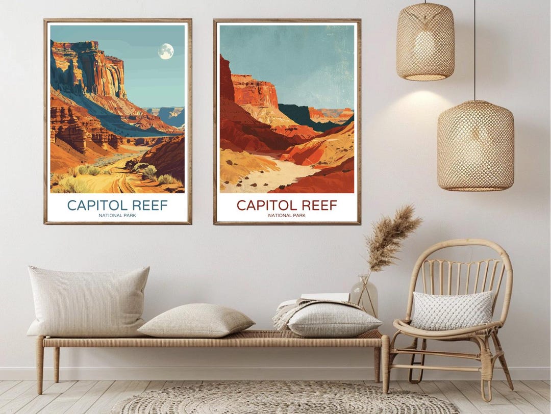Capitol Reef National Park Utah Poster Travel Paper Print Capitol Reef ...