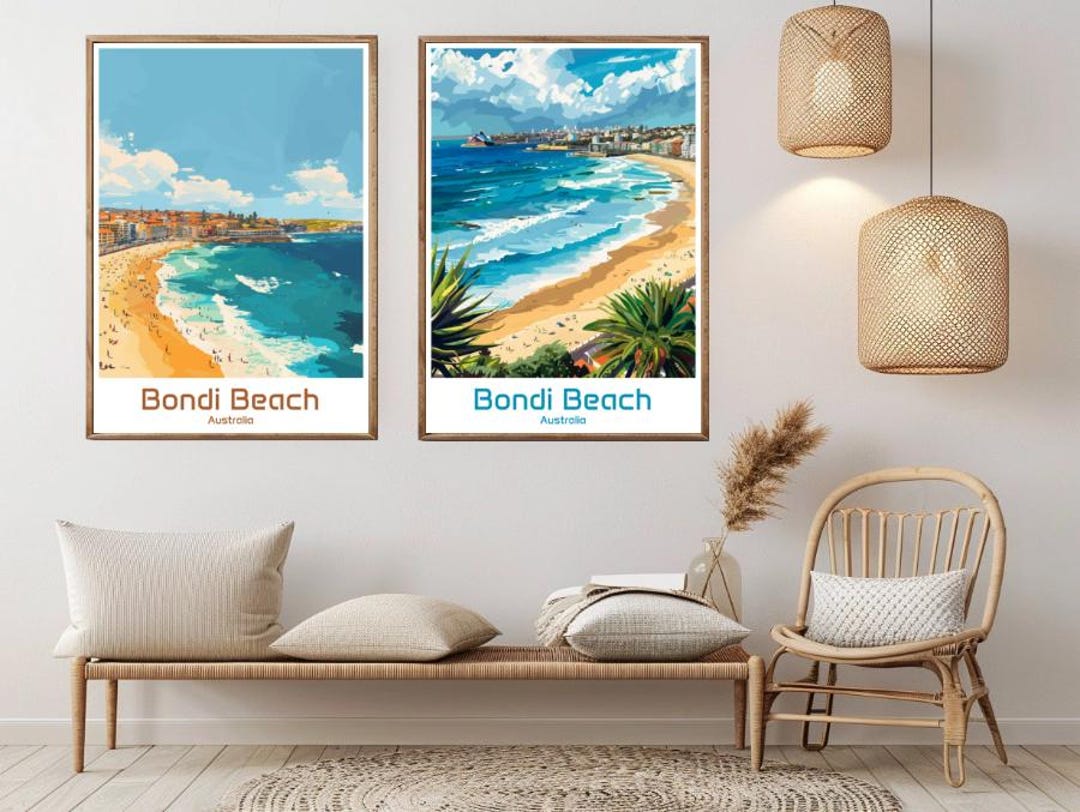Bondi Beach Australia Poster Travel Paper Print Sydney Bondi Beach ...
