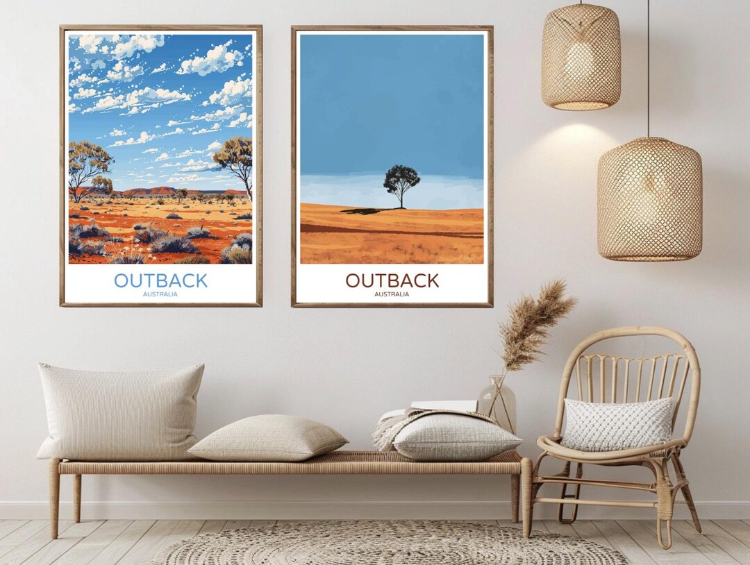 Outback Australia Poster Travel Paper Print Outback Oceania Canvas ...