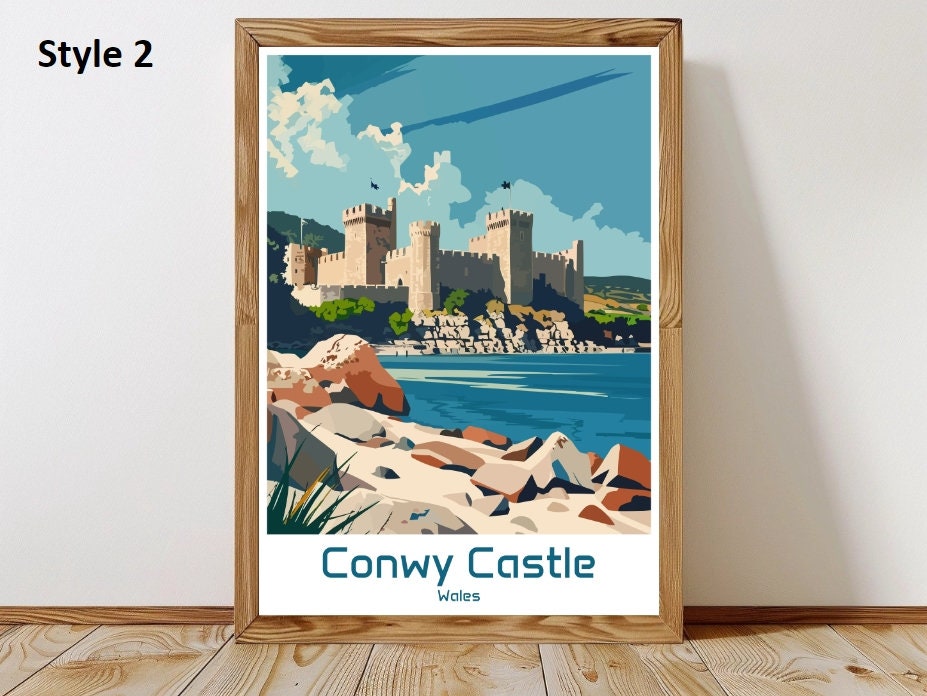 Conwy Castle Wales Poster Travel Paper Print Wales Conwy Castle Canvas ...