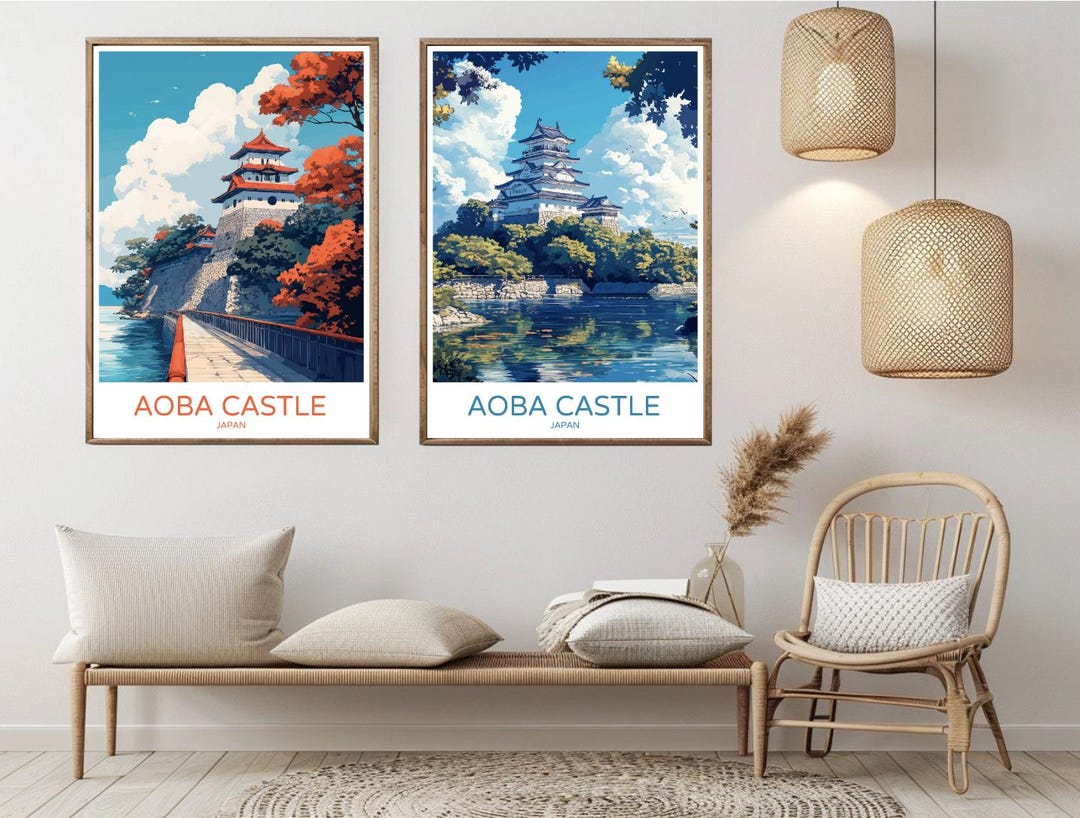 Aoba Castle Sendai Japan Travel Poster Digital Print Aoba Castle Miyagi ...