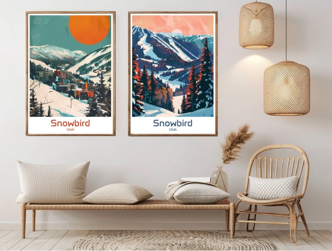 Snowbird Ski Resort Utah Poster Travel Paper Print Snowbird Rocky ...