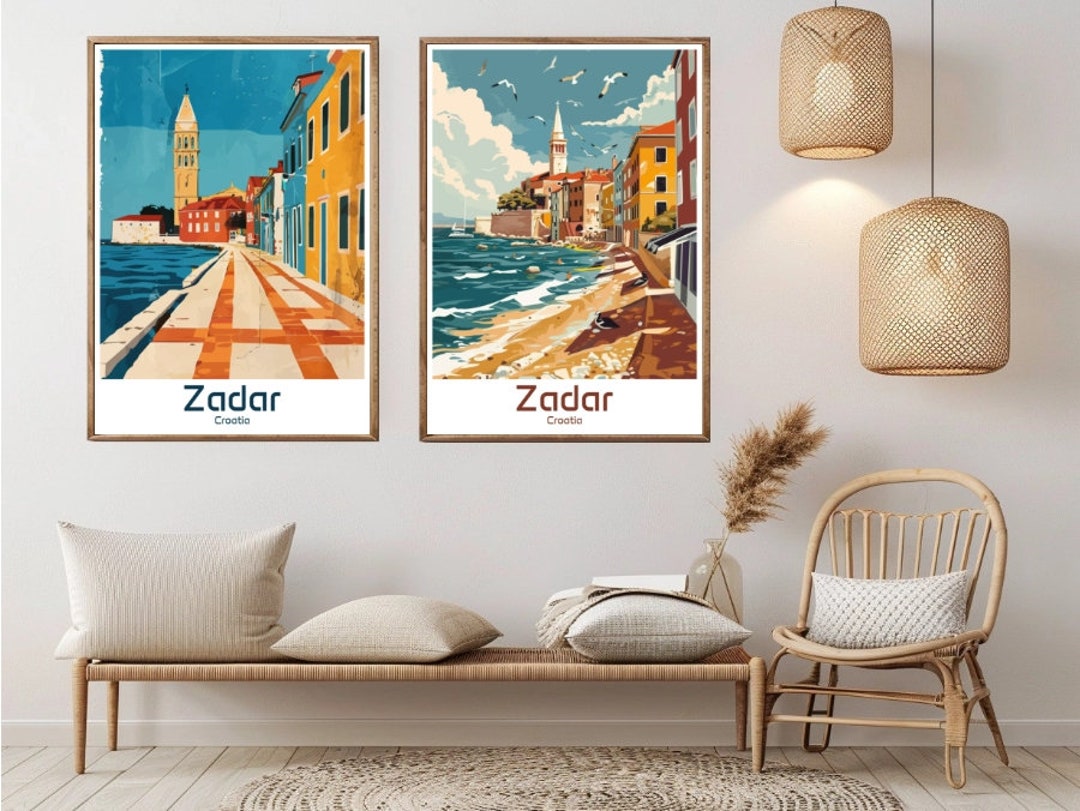 Zadar Croatia Poster Travel Print Croatia Zadar Canvas Vintage Travel ...