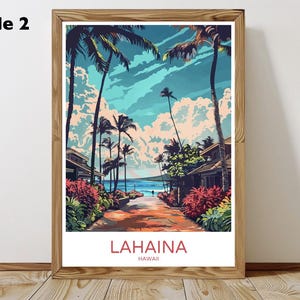 Lahaina Hawaii Poster Travel Paper Print Hawaiʻi Island Lahaina Maui ...