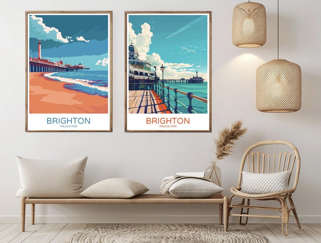 Brighton Palace Pier Poster Travel Paper Print Brighton Pier Brighton ...