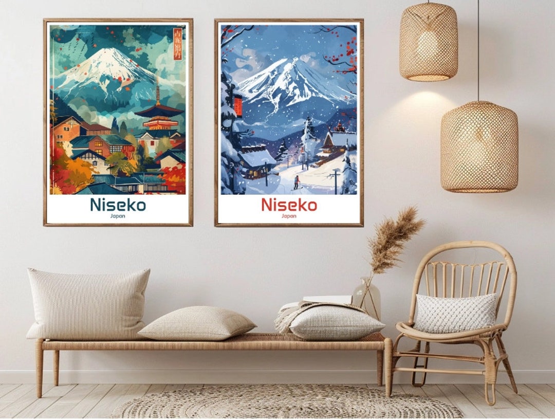 Niseko Ski Resort Japan Poster Travel Print Japan Niseko Ski Canvas ...