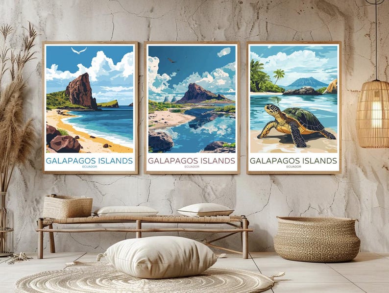 Galapagos Islands Ecuador Poster Digital Print Islas Galápagos Ocean ...