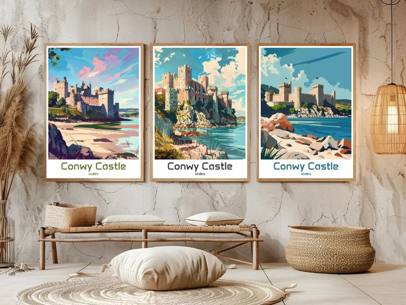 Conwy Castle Wales Poster Travel Paper Print Wales Conwy Castle Canvas ...