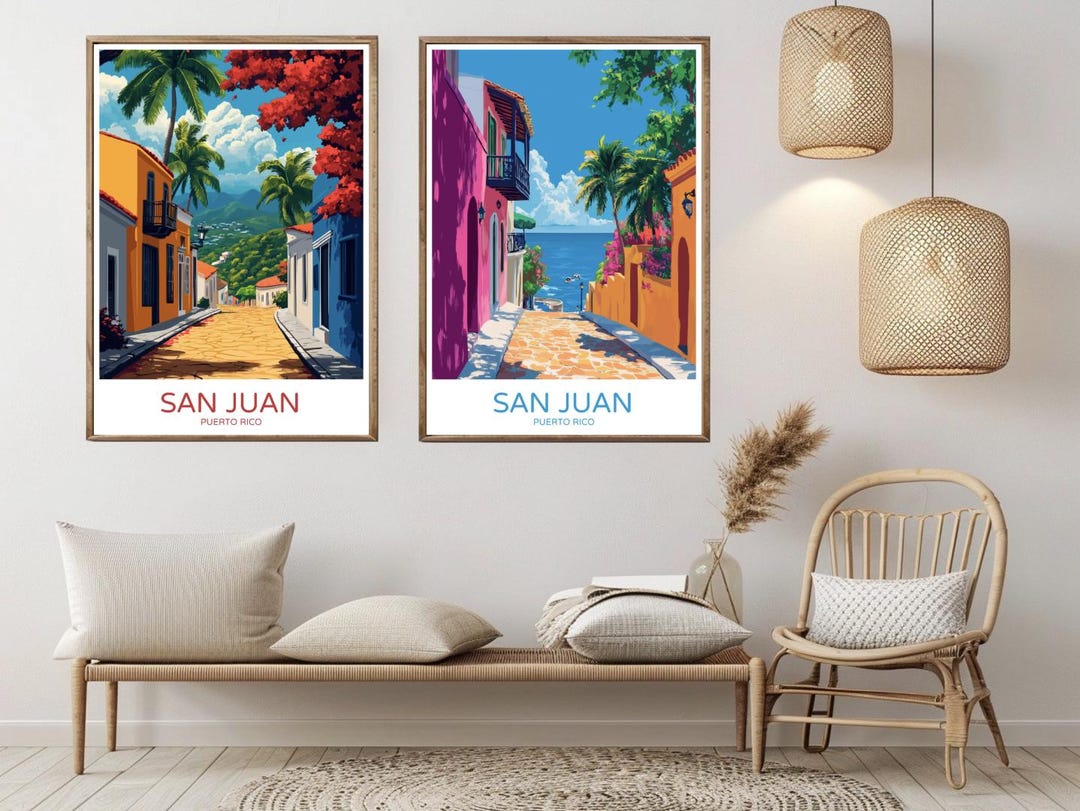 San Juan Puerto Rico Poster Travel Paper Print San Juan Santurce ...