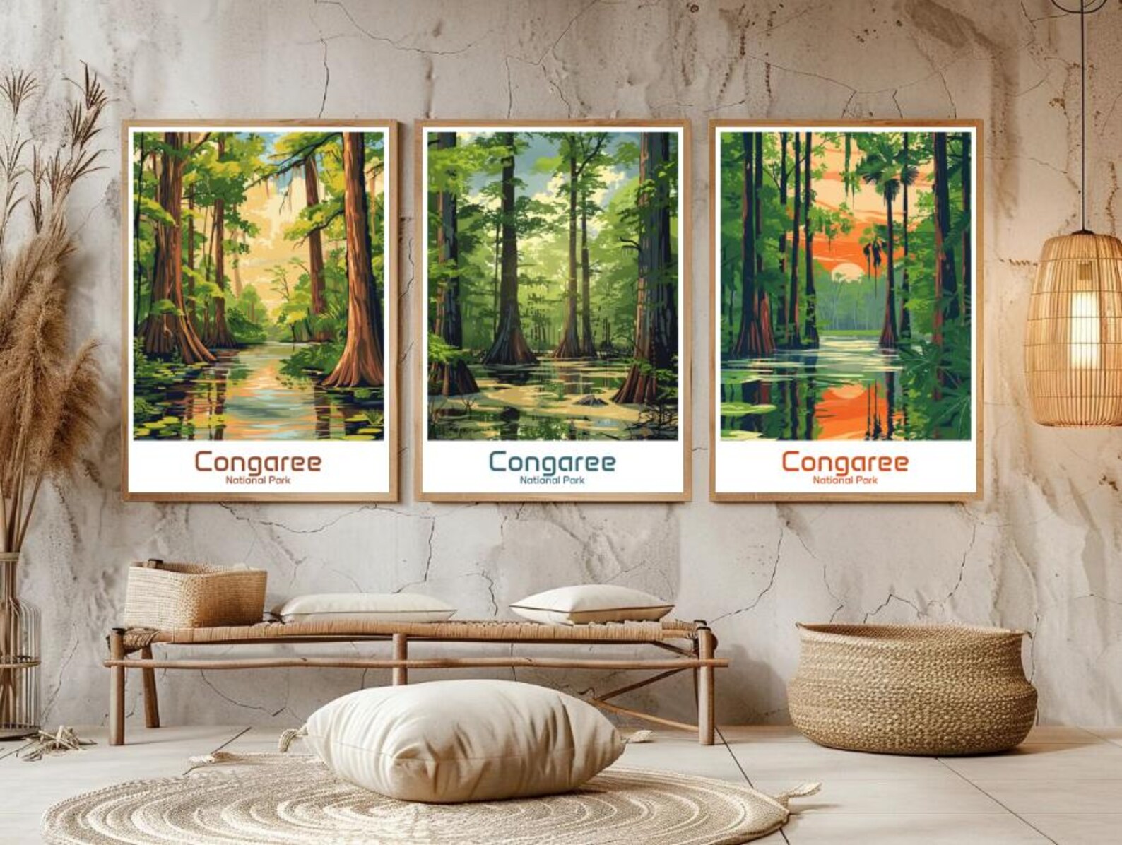 Congaree National Park Poster Travel Paper Print Congaree Park South ...
