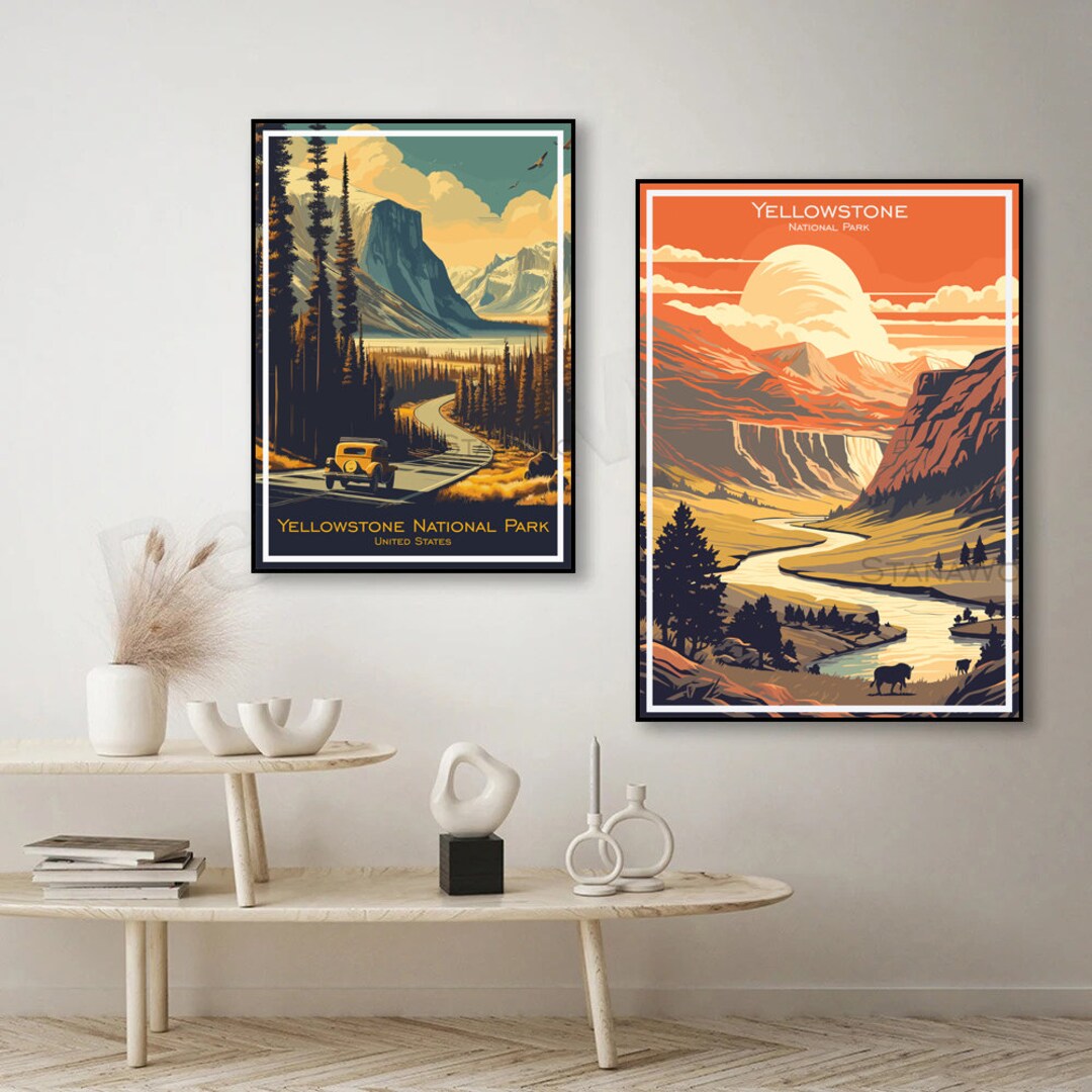 Yellowstone National Park Wyoming Poster Yellowstone National Park ...