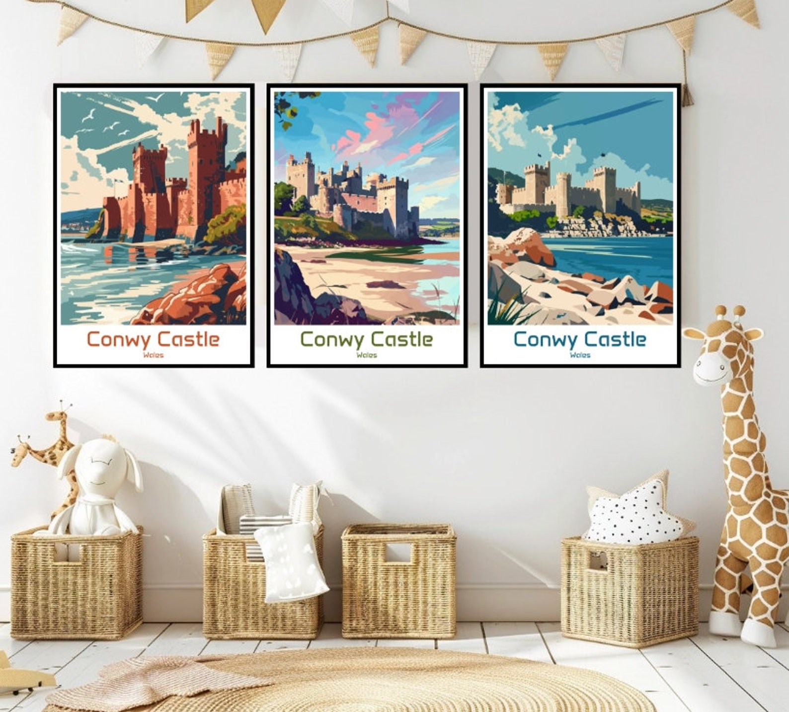 Conwy Castle Wales Poster Travel Paper Print Wales Conwy Castle Canvas ...