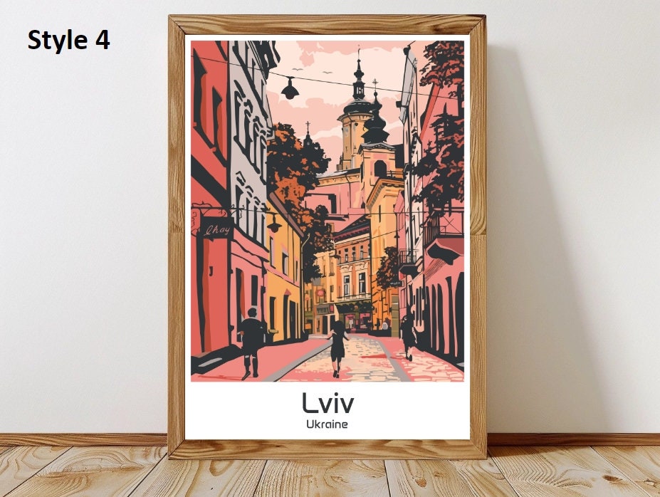 Lviv Ukraine Poster Travel Paper Print Ukraine Lviv Canvas Vintage ...