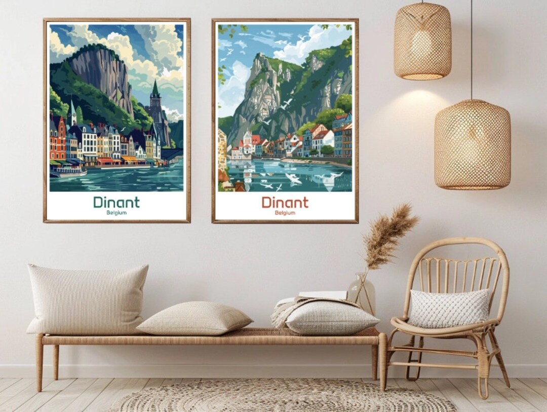 Dinant Belgium Poster Travel Paper Print Belgium Dinant Namur Meuse ...