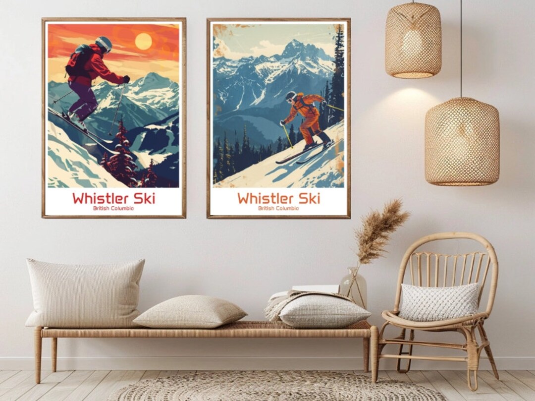 Whistler Ski Canada Poster Travel Paper Print Canada Whistler Ski ...