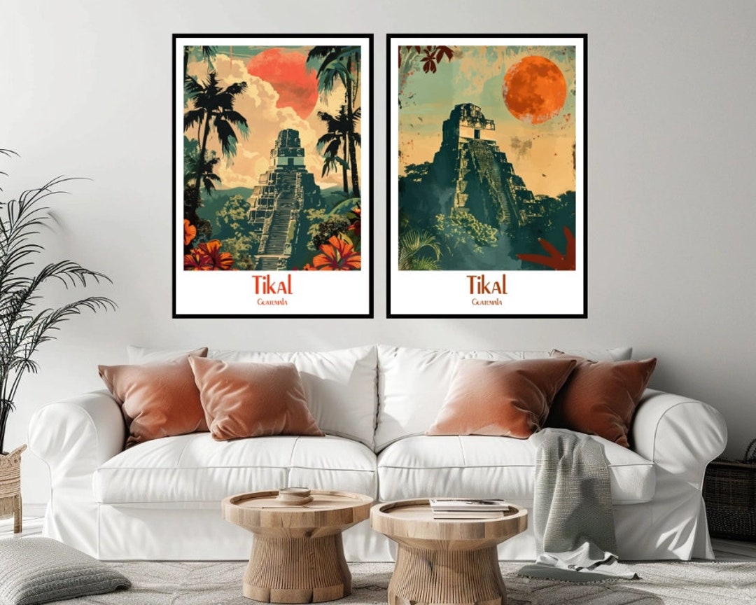 Tikal Guatemala Poster Travel Print Guatemala Tikal National Park ...